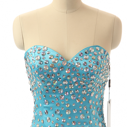 Satin Rhinestones Bodice Rufflestiered Organza Skirt With Split Party Dressess on Luulla