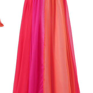 Elegant Multicolor Chiffon Prom Dress,a Line Floor Length Long Evening ...
