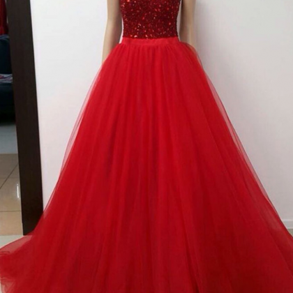 Halter Long Red Prom Dress With Beads on Luulla