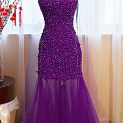 The Purple Mermaid Lace Dress Has Long Been A Formal Evening Gown For A ...