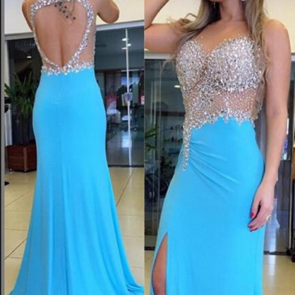 Bule Mermaid Prom Dress,Evening Dress,Long Prom Dresses,Evening Dresses ...