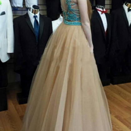 Amazing Handmade Beading Bodice Prom Dresses Tulle Ball Gown Evening ...