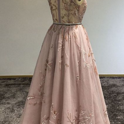 A Line Illusion Prom Dress,crystal Evening Dress on Luulla