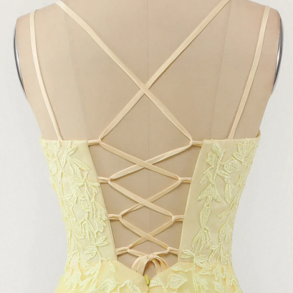 Elegant Straps Applique Tulle Formal Prom Dress, Beautiful Long Prom Dress, Banquet Party Dress ...