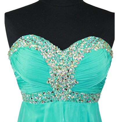 Women's Strapless Rhinestone Chiffon A Line Prom Formal Dress on Luulla