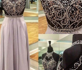 Halter Prom Dress With Keyhole Back on Luulla