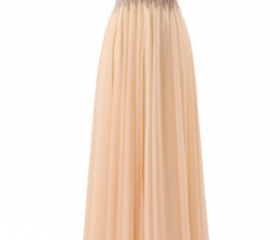 The Shoulders Of The Handsome Evening Gown With A Chiffon Gown Are ...