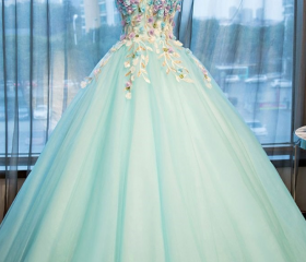 Round Neck Long Prom Gown, Evening Dress on Luulla