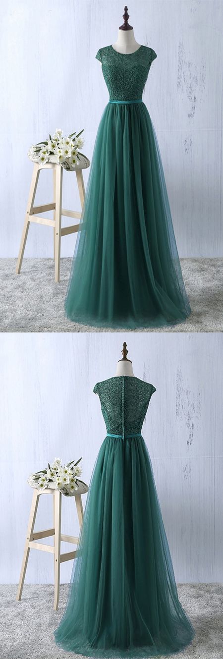 Prom Dress,round Neck Prom Dresses,a Line Prom Dress, Appliques Prom ...