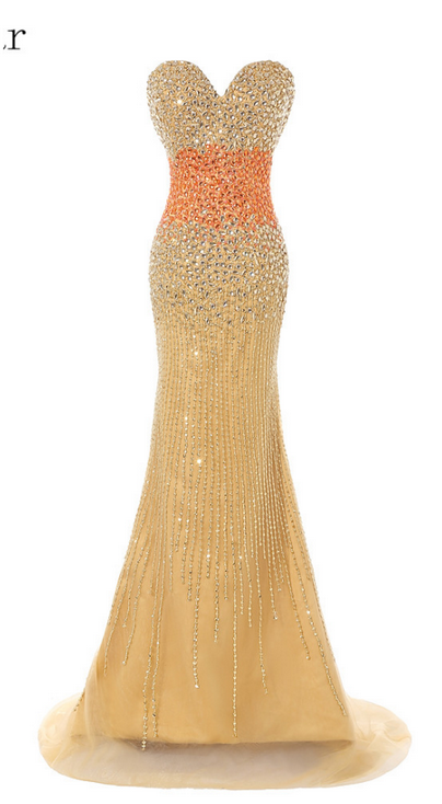 Beading Champagne Sweetheart Delicate Beaded Evening Dresses on Luulla