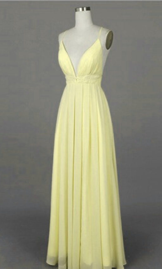 Light Yellow Chiffon Prom Dress on Luulla