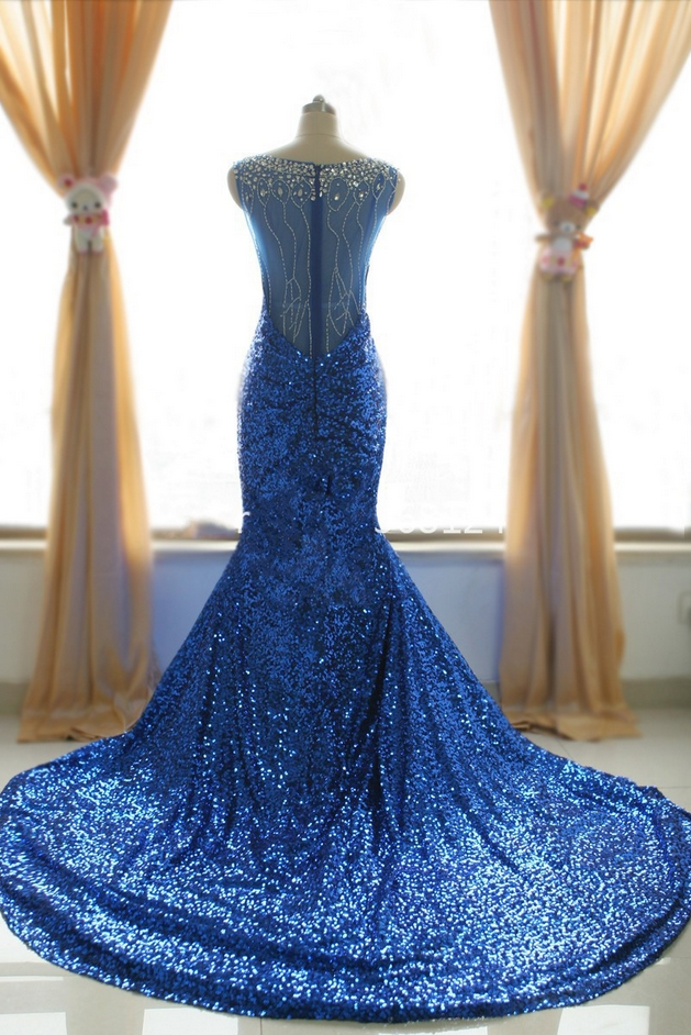 Sequin Prom Dresses , Royal Blue Mermaid Prom Dresses , Long Train Prom Dresses on Luulla