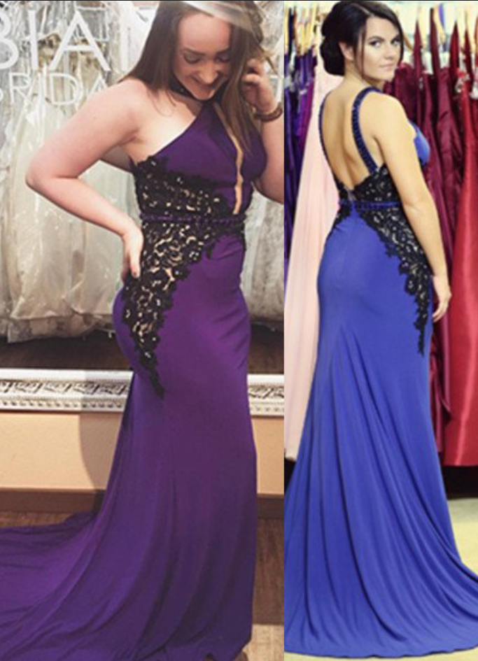 Appliques Straps Stretch Satin Prom Dresses Prom Gowns,prom Dresses ...