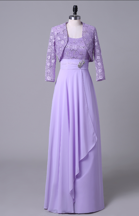 Lavender Lace Formal Evening Dress, Chiffon Dress, Evening Dress, on Luulla