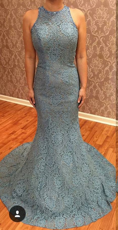 Long Dress Prom Dresses,evening Gowns,lace Prom Gowns,blue Prom Gowns ...