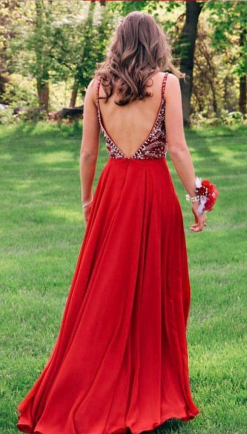 Charming Open Back Prom Dress, Long Prom Dresses, Sexy Evening Dress ...