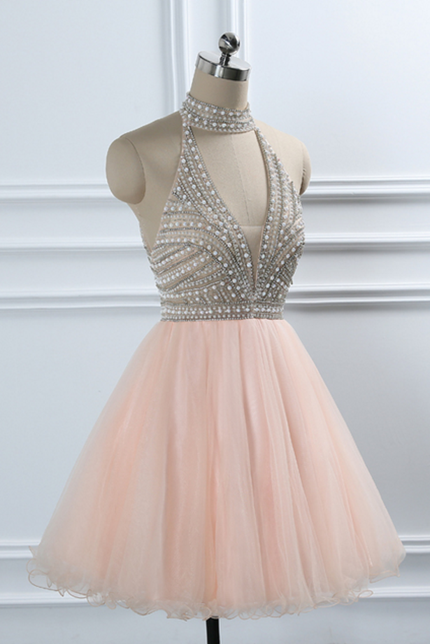 Crystal Beading Homecoming Dresses European Sweet Formal Prom Party ...