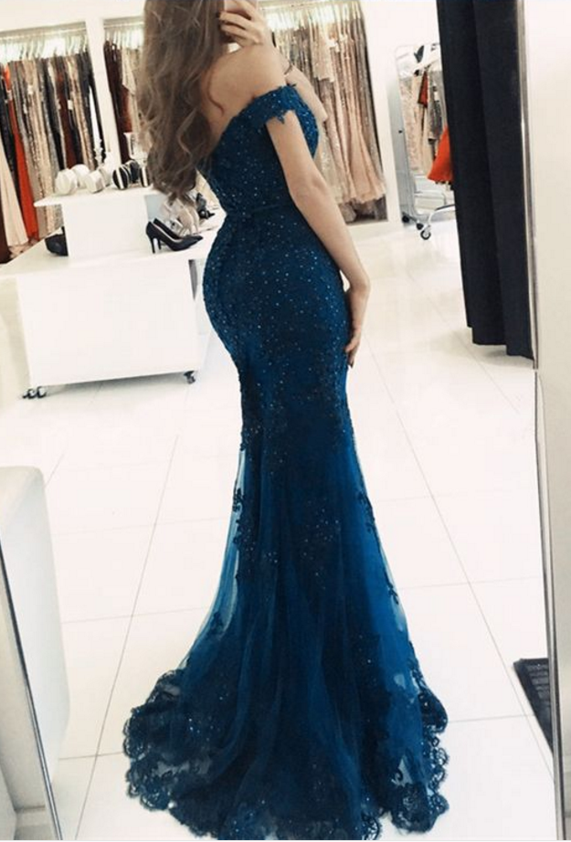 Prom Dresses,pearl Beaded Prom Dress,mermaid Off The Shoulder Prom ...