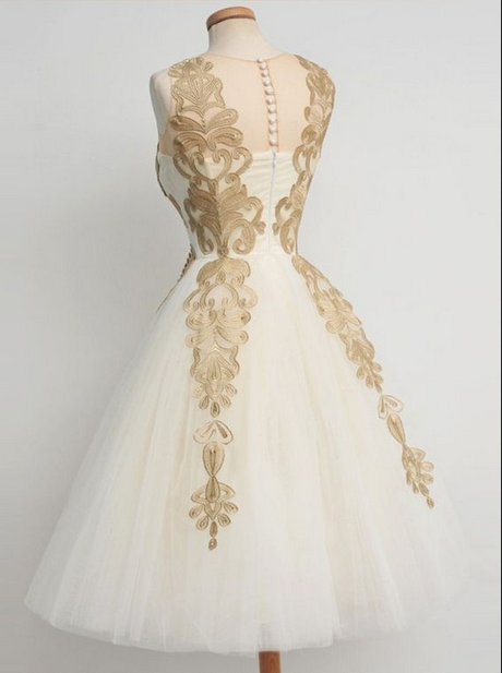 Vintage Homecoming Dresses, Short Prom Dresses With Champagne Appliques ...