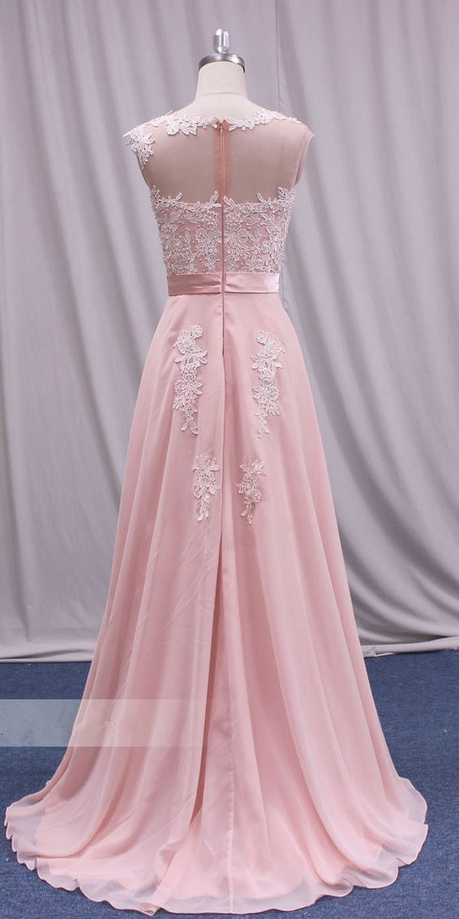 Elegant Sweetheart Chiffon Round Neckline Formal Prom Dress, Beautiful ...