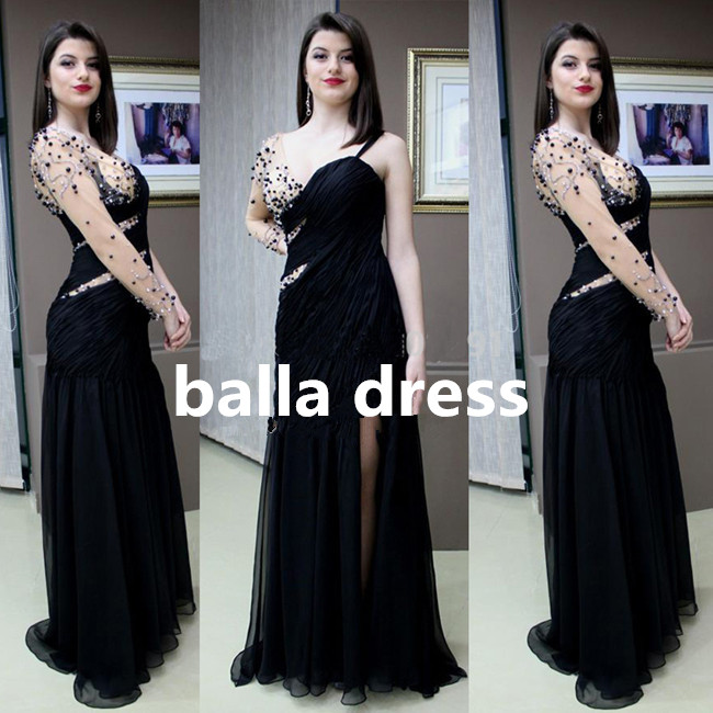 Prom Dress, Long Sleeve Prom Dress, Evening Dress ,one Shoulder Prom ...