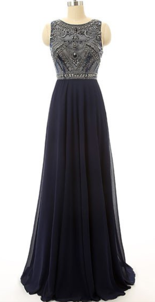 Navy Prom Dresses,long Prom Dresses,charming Prom Dress,2017 Prom Dress ...