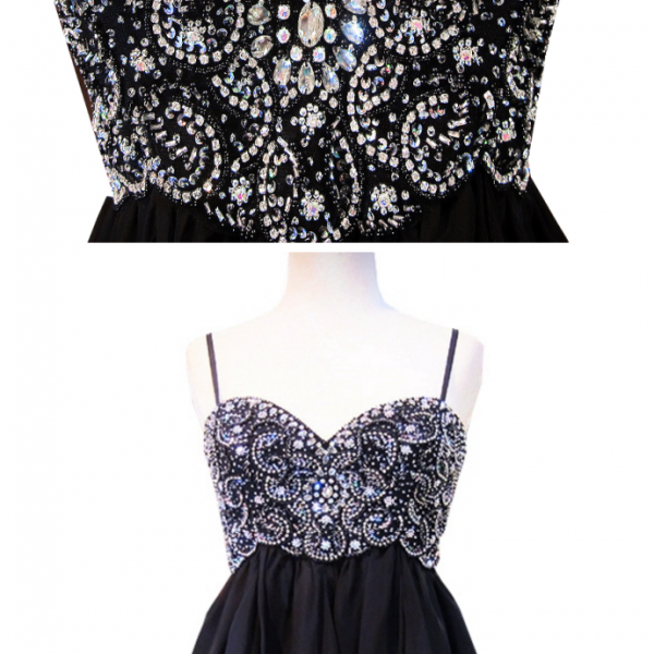 Cute 8th Grade Prom Dresses 2018 Sweetheart Spaghetti Strap Top Crystal ...