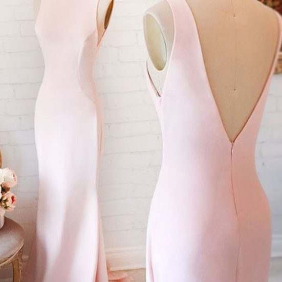 Elegant V Back Long Pink Formal Occasion Dress on Luulla