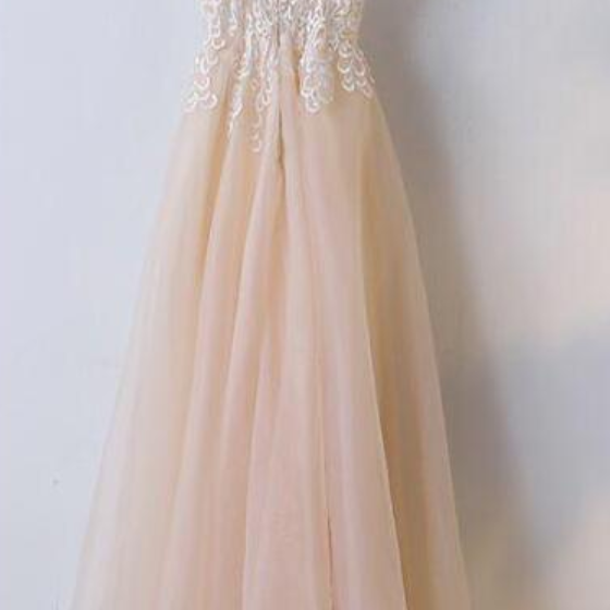 Spaghetti Straps Long Prom Dress With Lace on Luulla