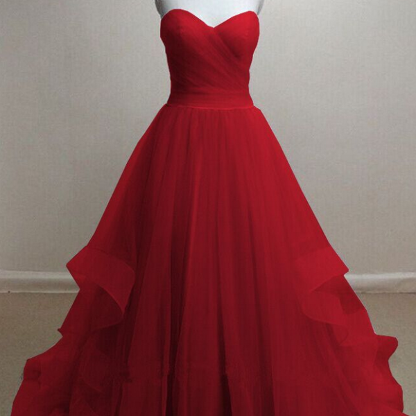 Red Sleeveless Princess Prom Dress Formal Occasion Dress Pageant Dress ...