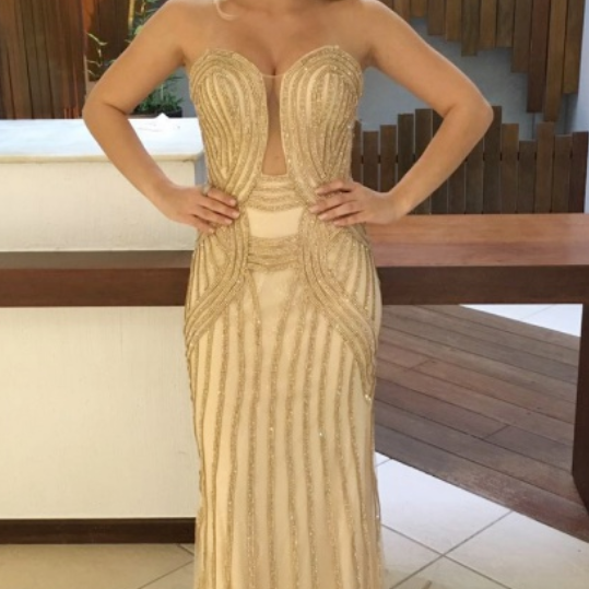 Sparkly Champagne Evening Dress Gold Long Prom Dress Party Dress Women