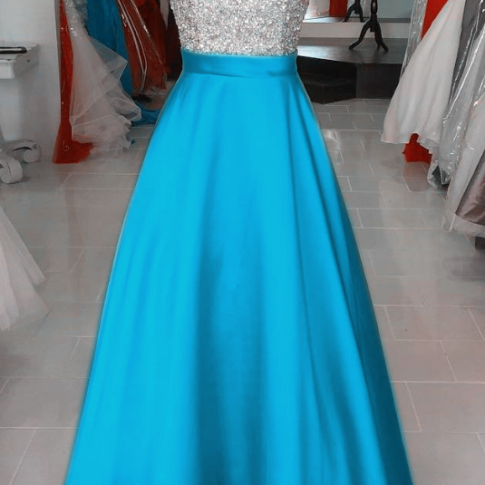 Turquoise Blue Prom Dresses,long Evening Dresses,shinning Beading ...