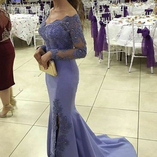 Prom Dress,modest Prom Dress,long Sleeves Prom Dresses,mermaid Prom ...