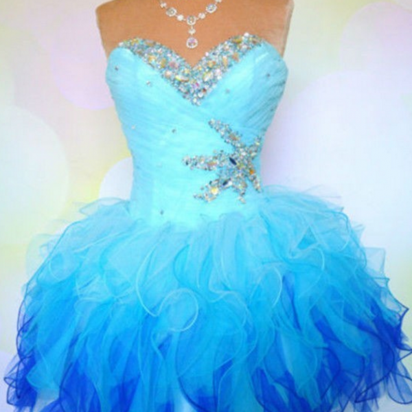Mini Short Prom Dress In Stock Colors Colorful Organza Short Homecoming ...