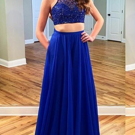 Two Piece Prom Dresses,royal Blue Prom Dress on Luulla