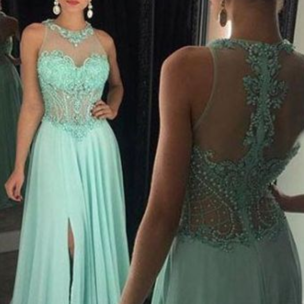 Mint Prom Dress,charming Prom Dresses, Formal Dress,floor-length Prom ...