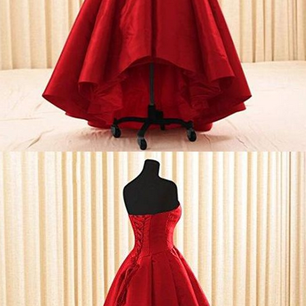 Women Sweetheart Short Front Long Back A Line High Low Prom Dress on Luulla