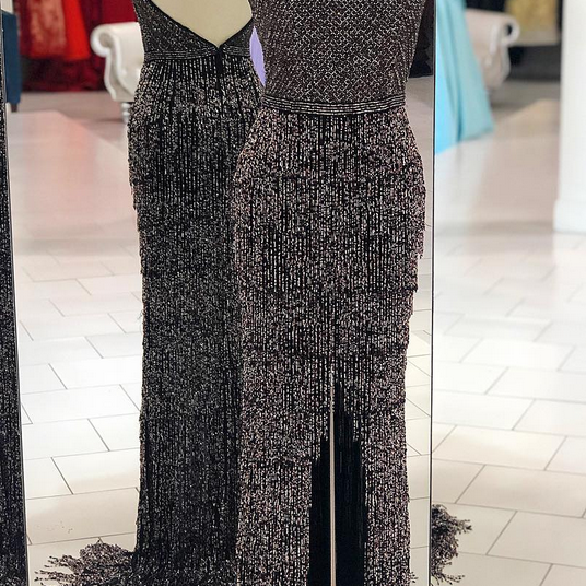 Halter Neck Prom Dress, Front Slit Prom Dress, on Luulla