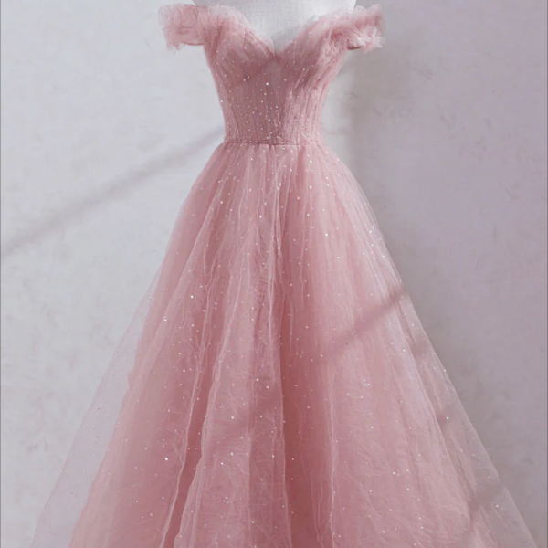 Prom Dress,modest Prom Dress,pink Prom Dresses,pink Ball Gowns,pink ...