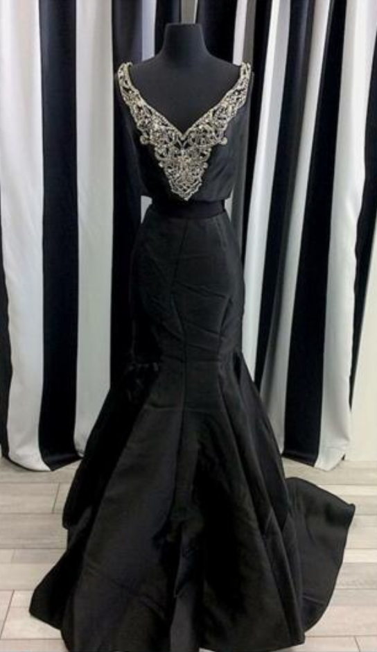 Gorgeous Black Prom Gowns Bright Sticky Crystal Off Shoulder Mermaid ...