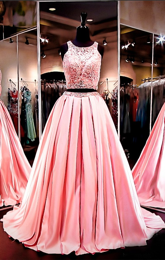 Two Pieces Prom Dress With Beads on Luulla