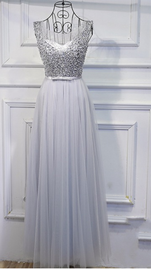 The Silver Evening Dress Party Gown Began To Feature A Formal Evening ...