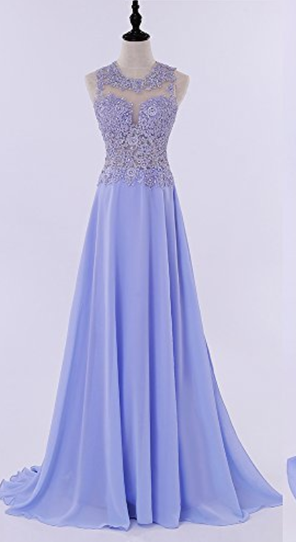 Sumintras A-line High Neck Beaded Lace Prom Dress Beading Evening Gown ...