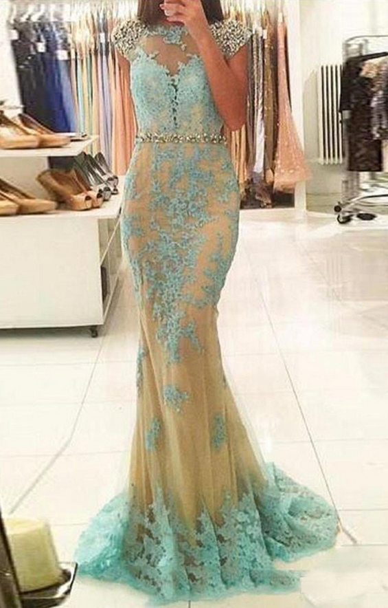 Open Back Prom Dress With Cap Sleeves Formal Occasion Dress, Evening ...