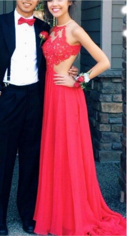 Red Prom Dresses,charming Evening Dress,white Prom Gowns,lace Prom ...