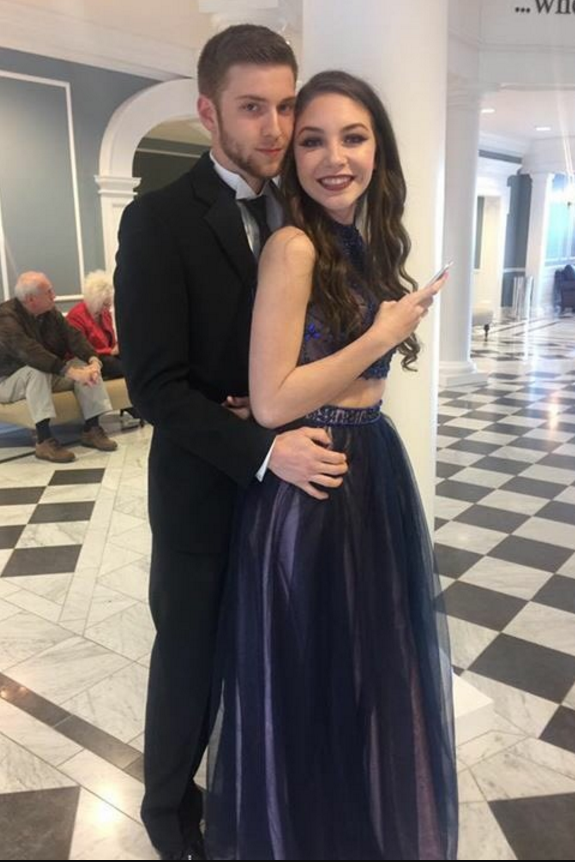 Navy Blue Lace Prom Dresses, Wedding Party Dresses, Evening Dresses ...