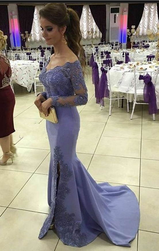 Prom Dress,modest Prom Dress,long Sleeves Prom Dresses,mermaid Prom ...