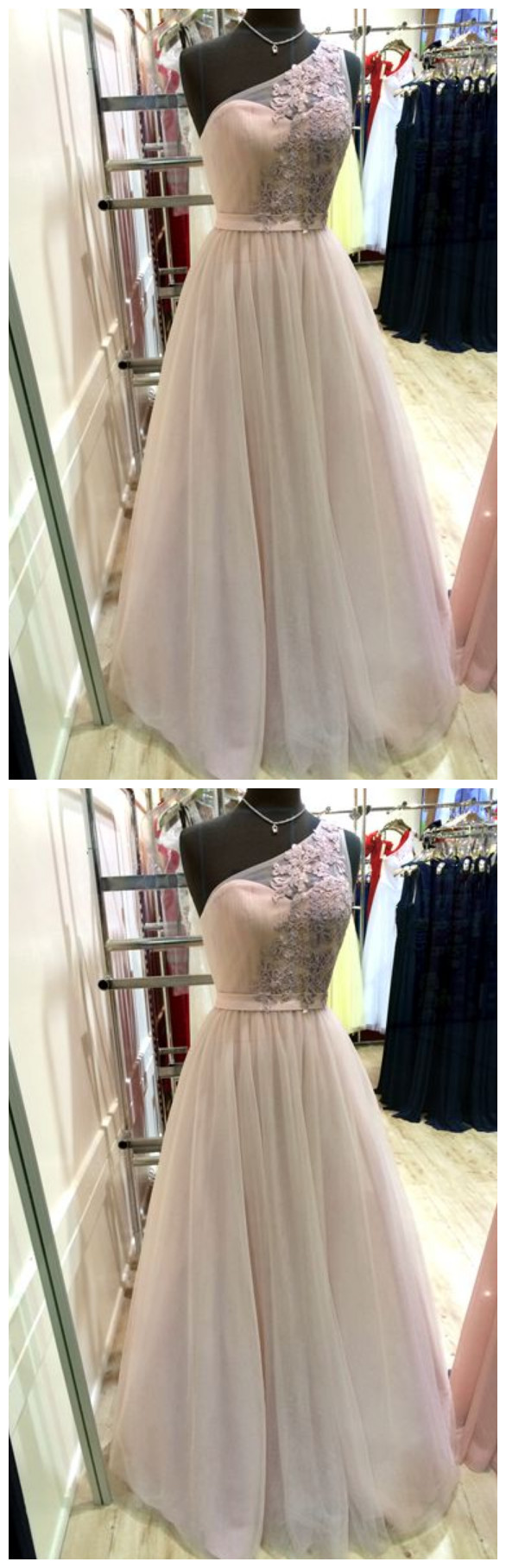 A-line Decals Long Prom Dress,chiffon Tulle Evening Dress Formal Dress ...