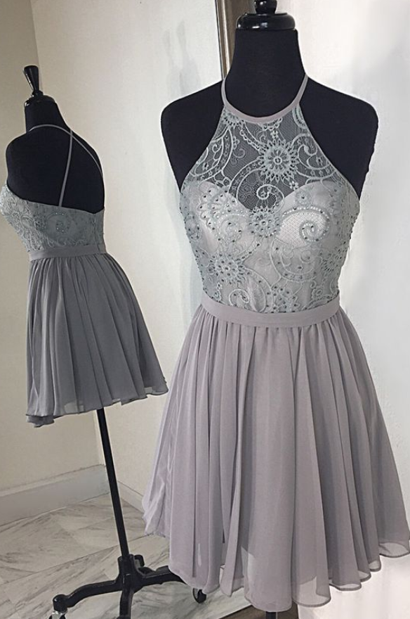 Short Girls Party Dress,beaded Homecoming Dresses,silver Homecoming ...