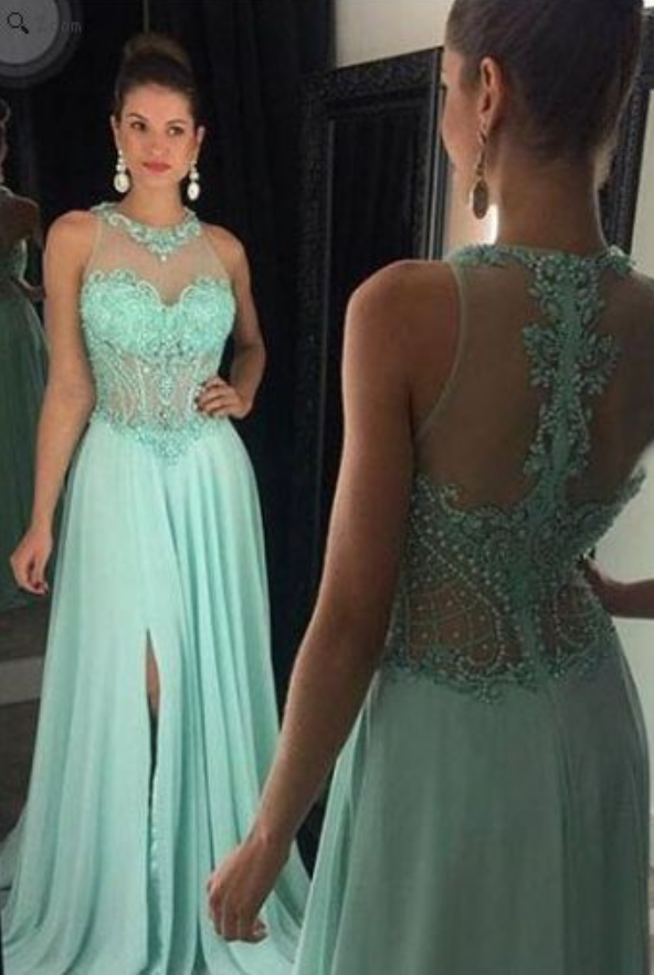 Mint Prom Dress,charming Prom Dresses, Formal Dress,floor-length Prom ...